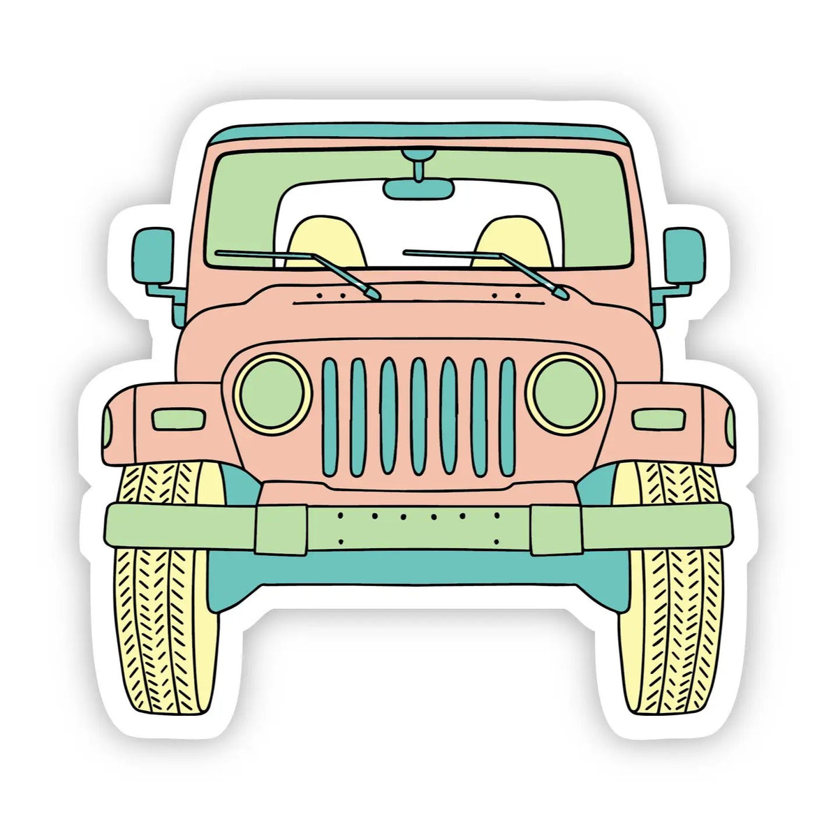 Multicolor Jeep Front Aesthetic Sticker – Loti Henna Studio & Boutique